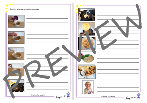 Pancake making - Recipe writing sheets PACK | Teaching Resources