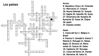Spanish countries crossword | Teaching Resources