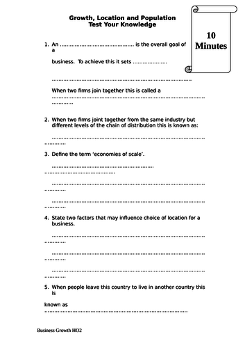 OCR GCSE Business Studies Unit 1 Business Activity | Teaching Resources