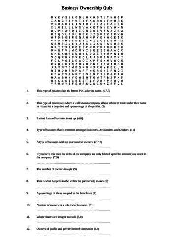 OCR GCSE Business Studies Unit 1 Business Activity | Teaching Resources
