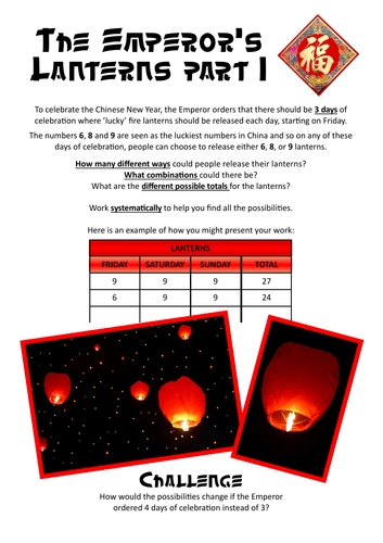 Chinese New Year Maths Investigations KS2 | Teaching Resources