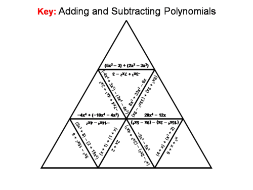Adding and Subtracting Polynomials Game: Math Tarsia Puzzle | Teaching ...