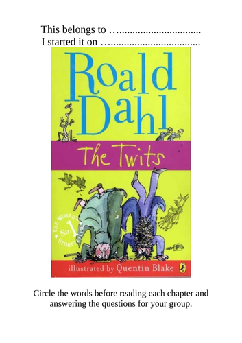 The Twits by Roald Dahl workbook (differentiated) | Teaching Resources