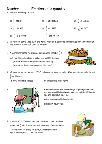 Fractions of a quantity | Teaching Resources