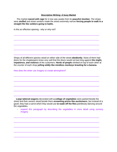 Descriptive & Narrative Writing | Teaching Resources