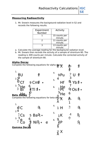 Radioactivity KS4 | Teaching Resources