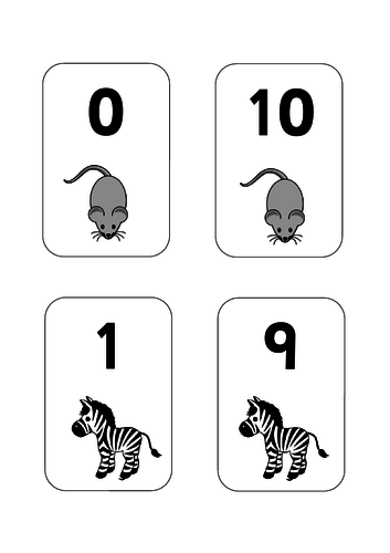 Number Bonds to 10 animal matching cards. | Teaching Resources
