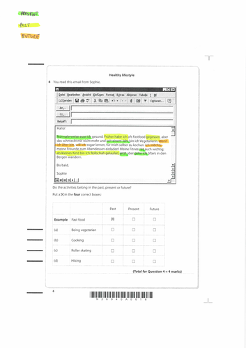 GCSE German Revision Reading Skills - Identifying tenses in a text ...