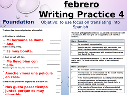 Edexcel GCSE Spanish Writing Practice 4: Translating into Spanish (new ...