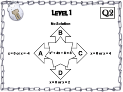 Quadratic Equations Activity: Escape Room Math | Teaching Resources
