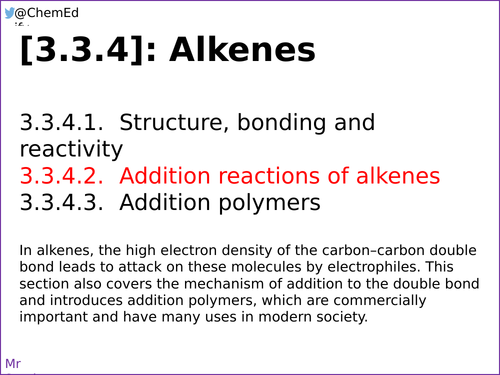 AQA A-Level Chemistry [3.3.4.2] Addition reactions of alkenes [New Specification (2016 ...
