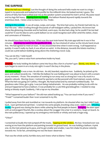 TINDER themed creative writing lesson (short story GCSE English ...