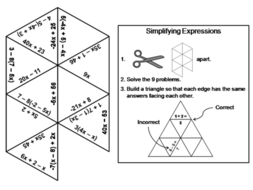 Simplifying Expressions Game: Math Tarsia Puzzle | Teaching Resources