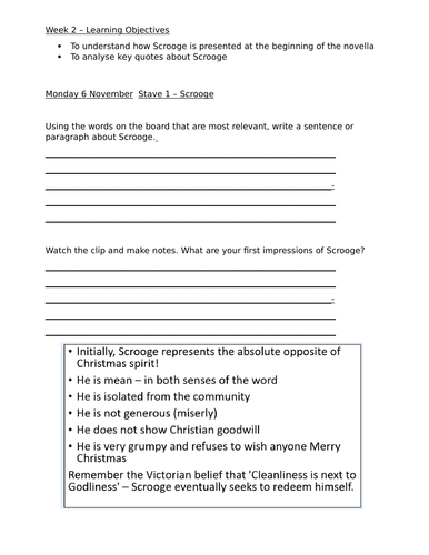 A Christmas Carol Stave 1 | Teaching Resources