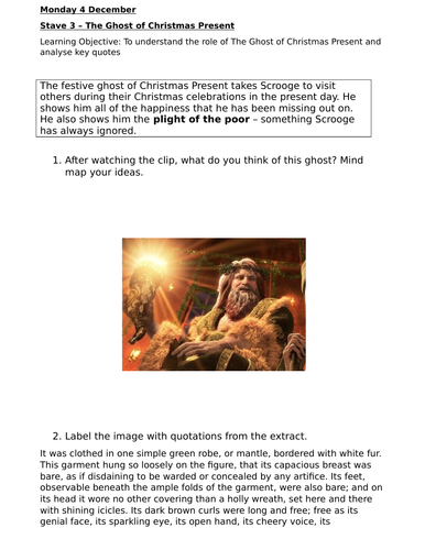 A Christmas Carol Stave 3 | Teaching Resources