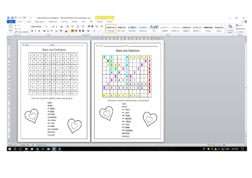 Buon San Valentino - Worksheets | Teaching Resources