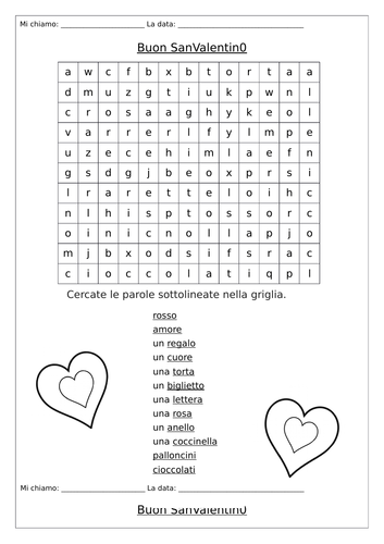 Buon San Valentino - Worksheets | Teaching Resources