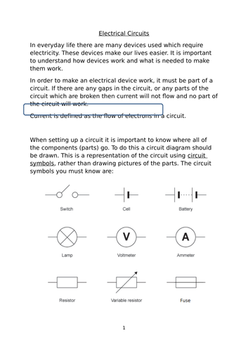 GCSE Electrical Circuits | Teaching Resources GCSE Electrical Circuits | Teaching Resources