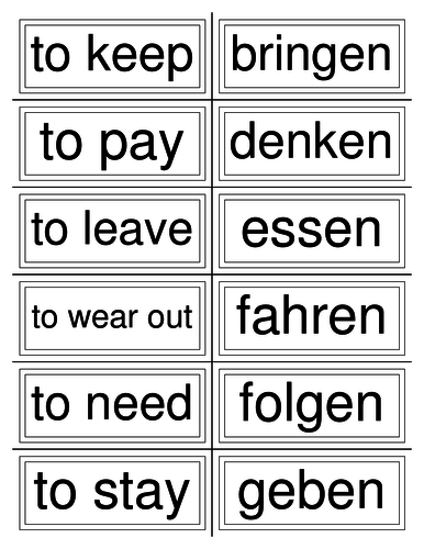 80 Useful Verbs in German Flashcards and Vocabulary tests | Teaching ...