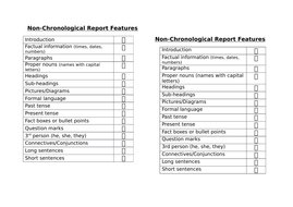 KS1/KS2 - Non-Chronological Reports Features Checklist | Teaching Resources