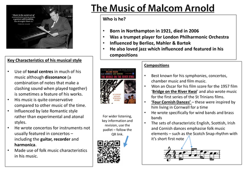 AQA GCSE Music AOS4 Britten, Maxwell Davies, Arnold & Tavener ...