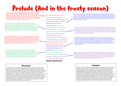 The Prelude by Wordsworth for WJEC/EDUQAS Poetry 9-1 (And in the frosty ...