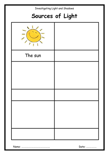 Light and Shadows - PowerPoints + 2 Worksheets | Teaching Resources