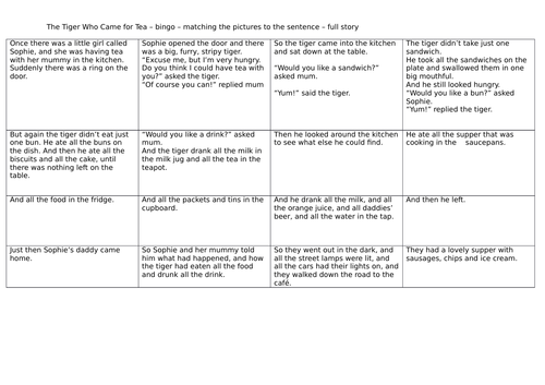 The Tiger Who Came To Tea - guided reading | Teaching Resources