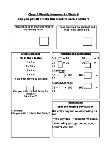 Homework sheets for year 2 literacy and numeracy | Teaching Resources