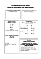 Homework sheets for year 2 literacy and numeracy | Teaching Resources