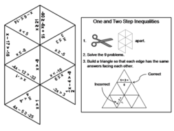 One and Two Step Inequalities Game: Math Tarsia Puzzle | Teaching Resources