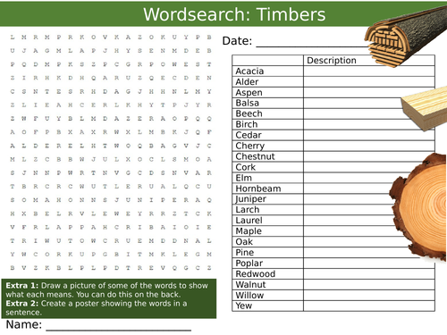 Timbers Wordsearch Puzzle Sheet Keywords Settler Starter Cover Lesson ...