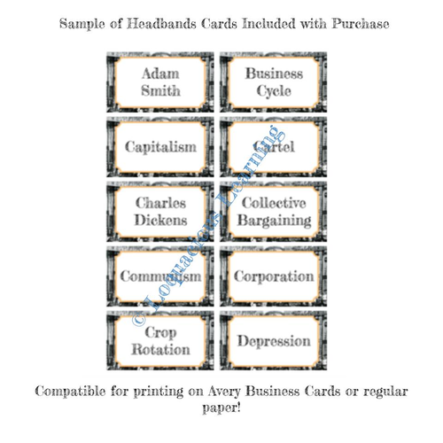 The Industrial Revolution Customizable Headbandz Game | Teaching Resources