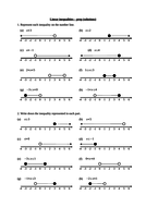 Solving linear inequalities worksheet + homework/test | Teaching Resources