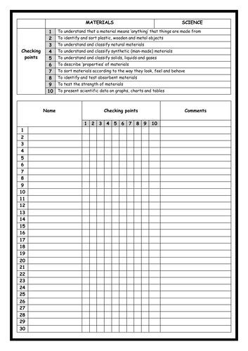 Year 3 or Year 4 Science - Tracking Sheets | Teaching Resources