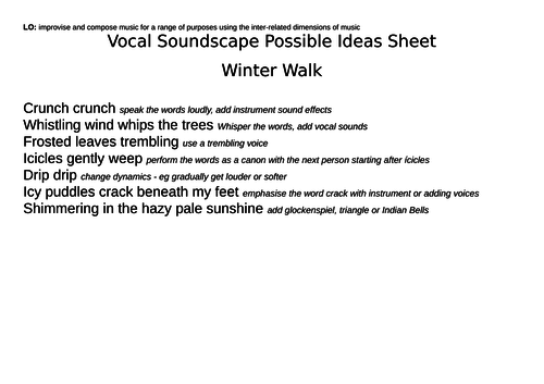 Winter Soundscape Music Resource Pack | Teaching Resources