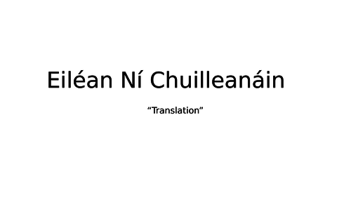 Eiléan Ní Chuilleanáin. 5 poems. Summaries and analysis. | Teaching ...