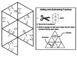 Adding and Subtracting Fractions Game: Math Tarsia Puzzle | Teaching ...