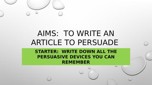 Persuasive Writing Mat and Planning Sheet with lesson | Teaching Resources