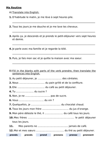 Ma routine | Teaching Resources