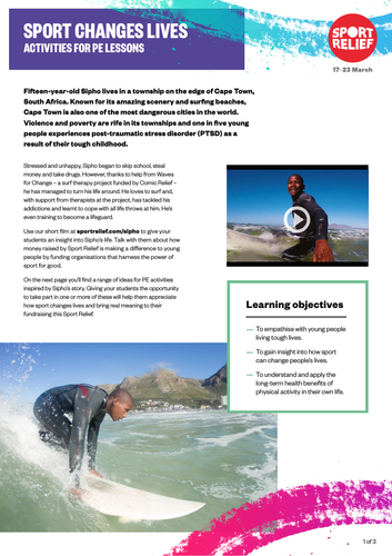Sport Relief 2018: Secondary PE lesson activities | Teaching Resources