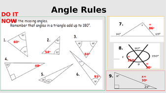 Starter for angle rules | Teaching Resources