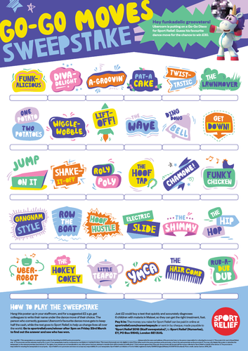 Sport Relief 2018: Nurseries Sweepstake poster | Teaching Resources