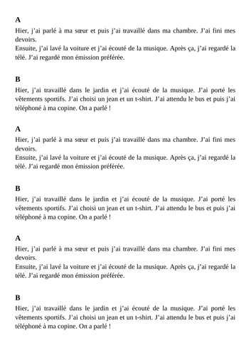Le week-end dernier (introduction to the perfect tense) | Teaching ...