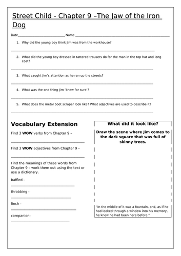 Chapter 8, 9, 10 and 11 - Street Child Comprehension | Teaching Resources
