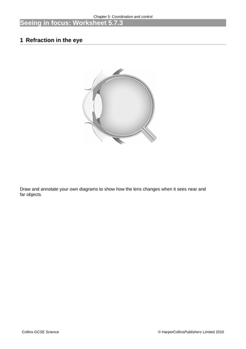 Eye lessons for AQA Biology GCSE | Teaching Resources