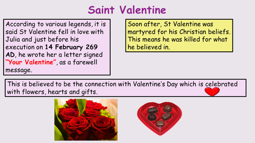 St Valentine Assembly Lesson Presentation Worksheets Word Searches KS1 ...