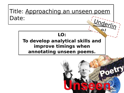 Approaching an unseen poem | Teaching Resources
