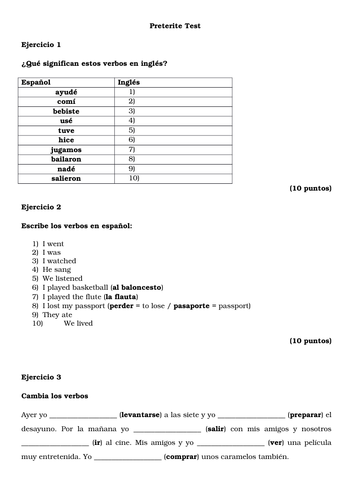 Spanish Hobbies Past tense / el fin de semana pasado | Teaching Resources