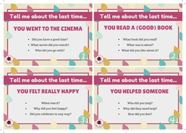 ESL Past Simple Conversation Cards: "Tell me about the last time ...